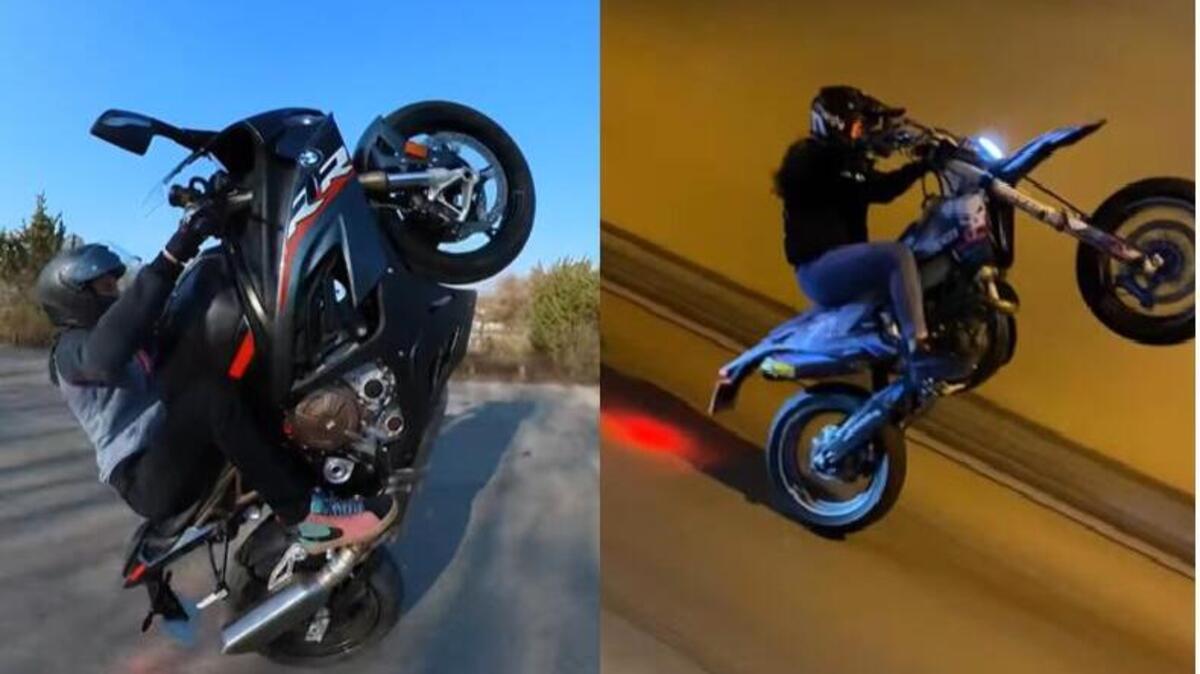 Sarah ed Eva, chi è più brava a impennare la moto? [VIDEO VIRALE ...