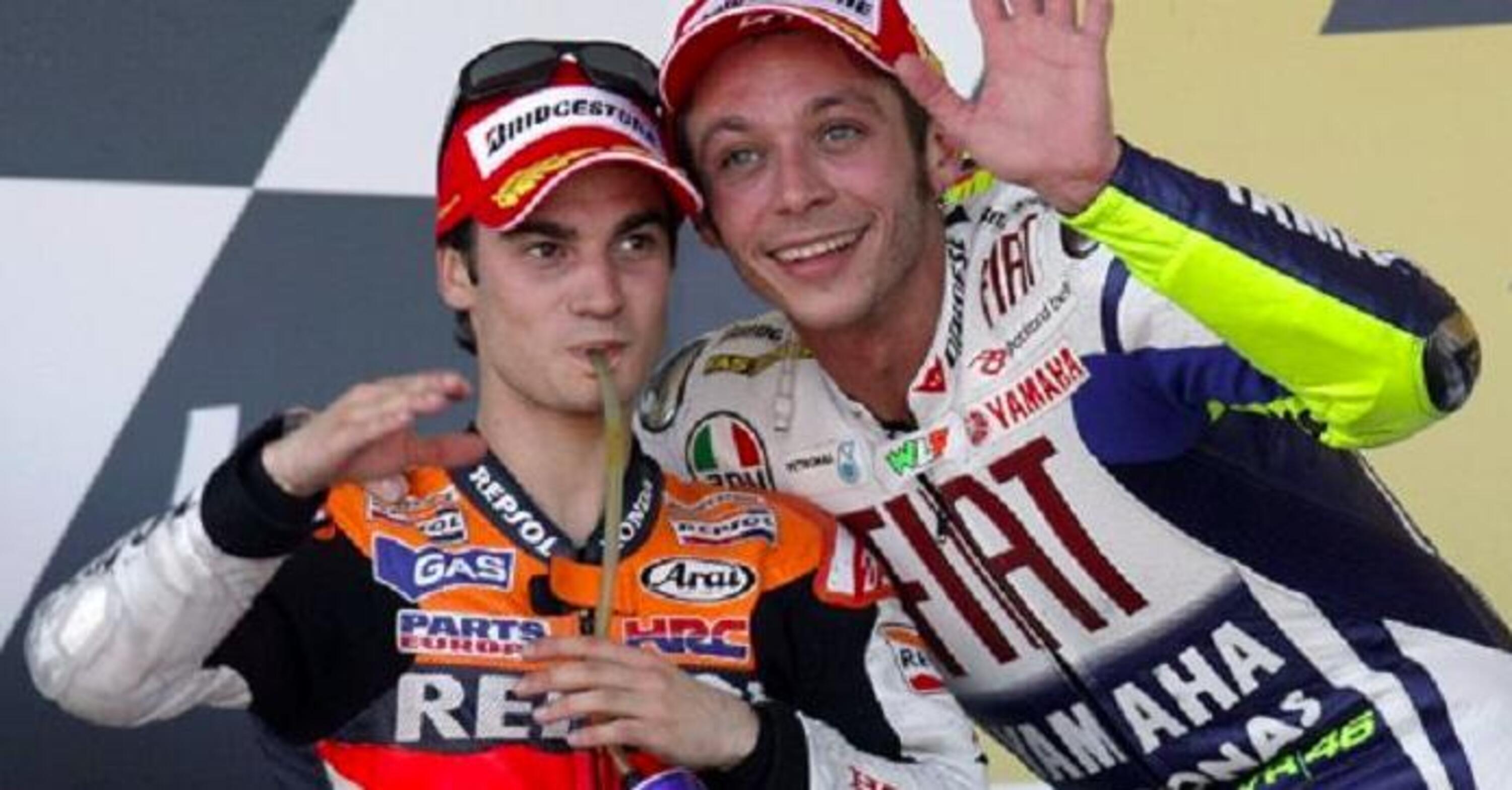 Valentino Rossi e Dani Pedrosa in pista a Valencia. Come ai vecchi ...