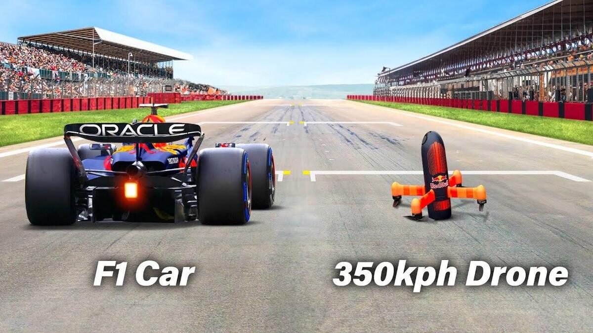 F1. Il drone più veloce del mondo insegue la Red Bull di Max Verstappen ...