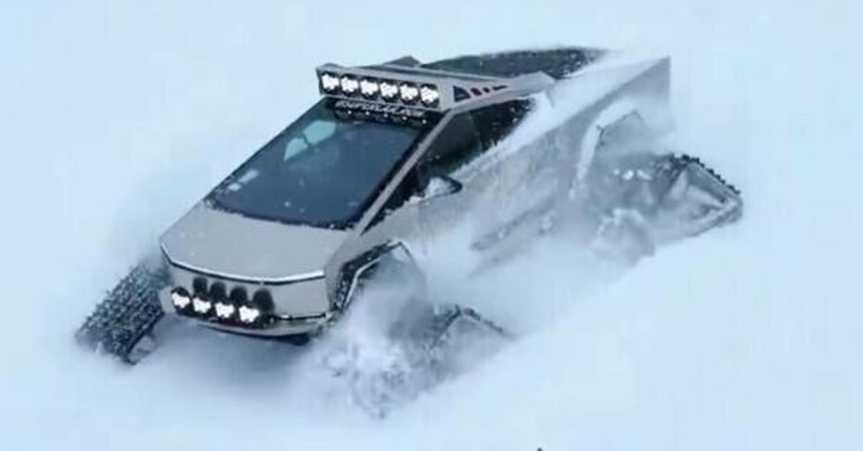 Tesla Cybertruck: è già sui cingoli, la star della neve [VIDEO] - News ...