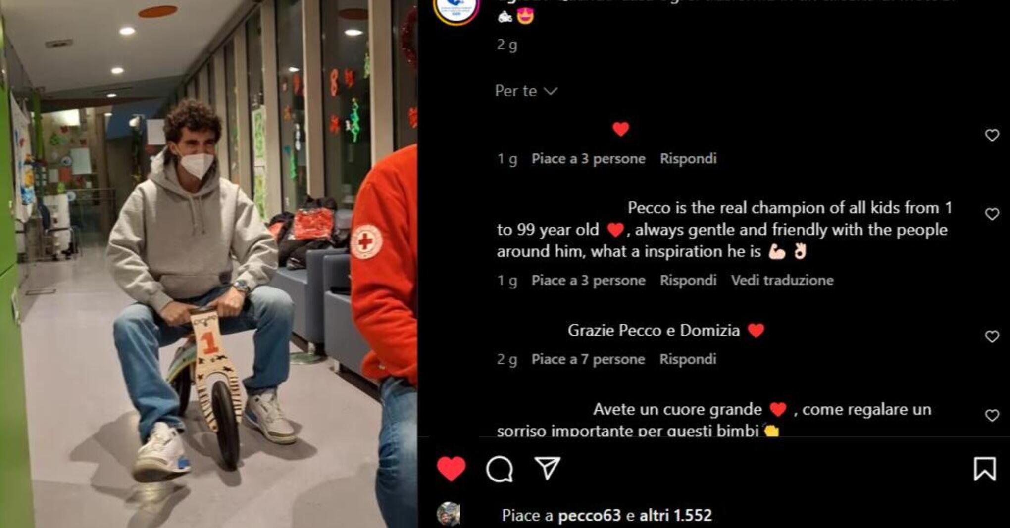 MotoGP 2024. Pecco Bagnaia sul triciclo gioca con i bambini dell ...