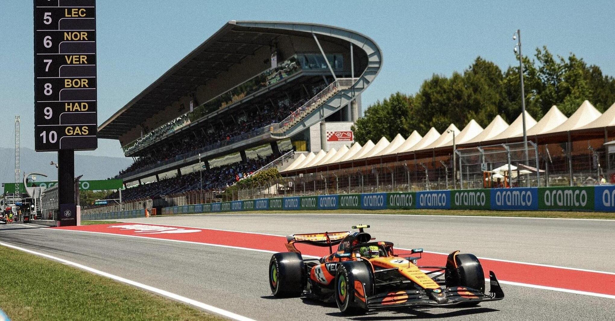 F1. GP Spagna: Norris comanda la FP1, occhi puntati sulla nuova direttiva tecnica. Ferrari ...